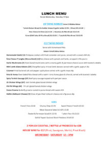 Lunch Menu – A la Turka